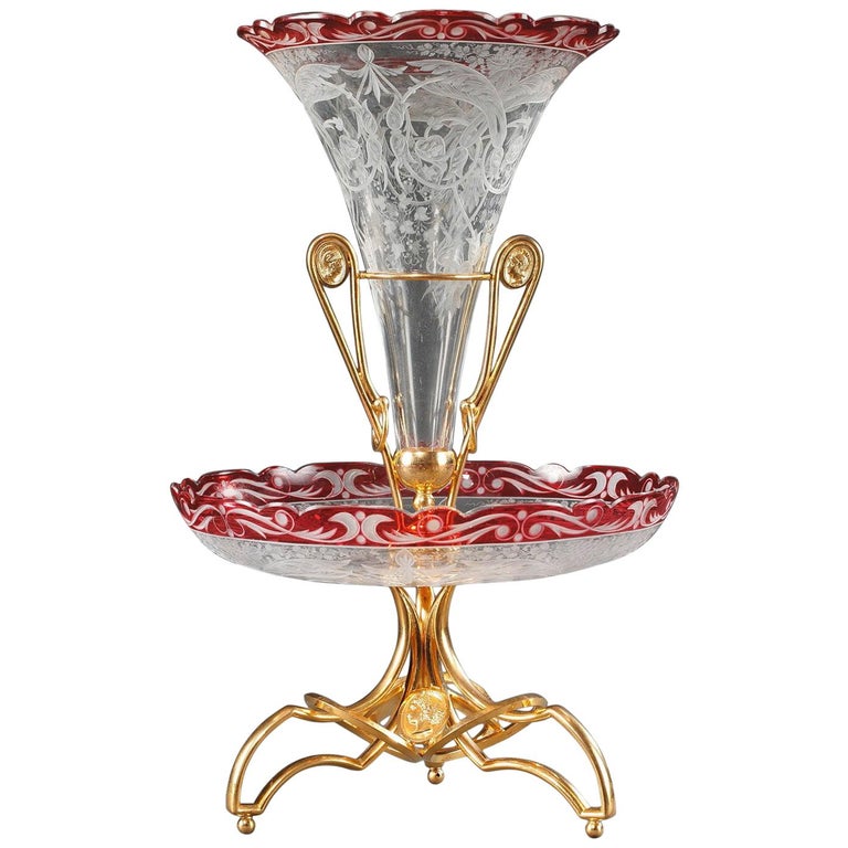 Late 19th Century Crystal and Gilt Bronze Centrepiece For Sale at 1stDibs