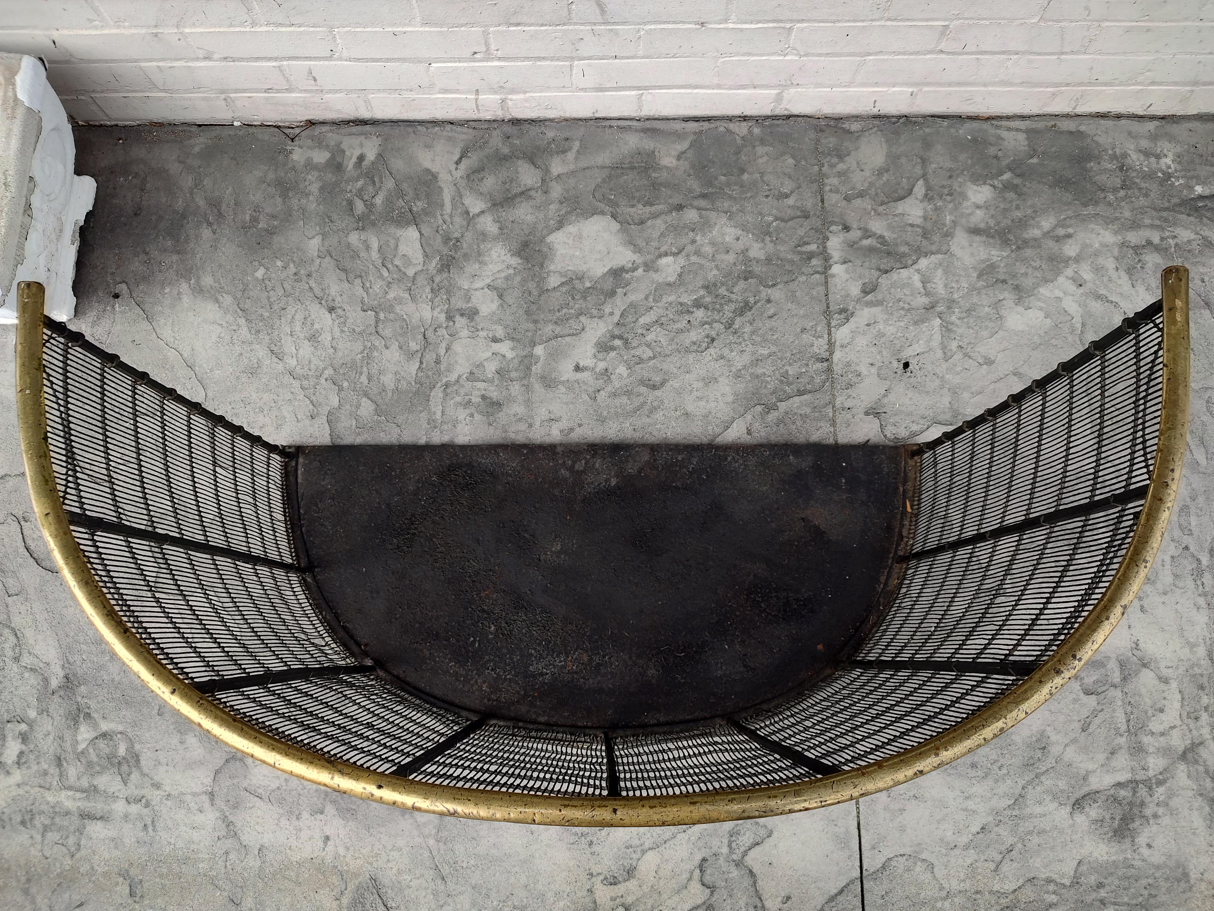 Mid 19th Century Curved Iron and Brass Fireplace Screen For Sale at ...