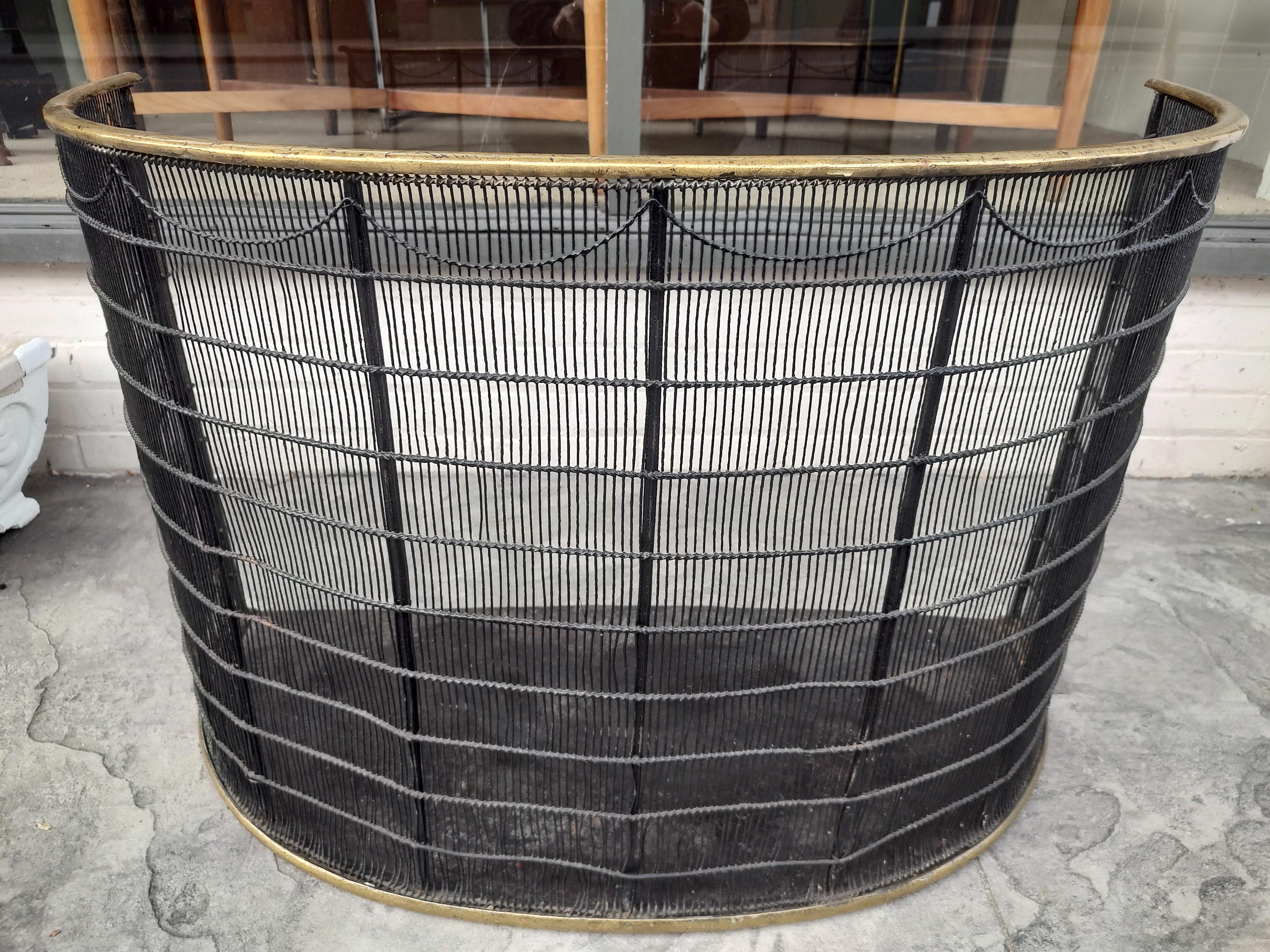 Mid 19th Century Curved Iron and Brass Fireplace Screen For Sale at ...