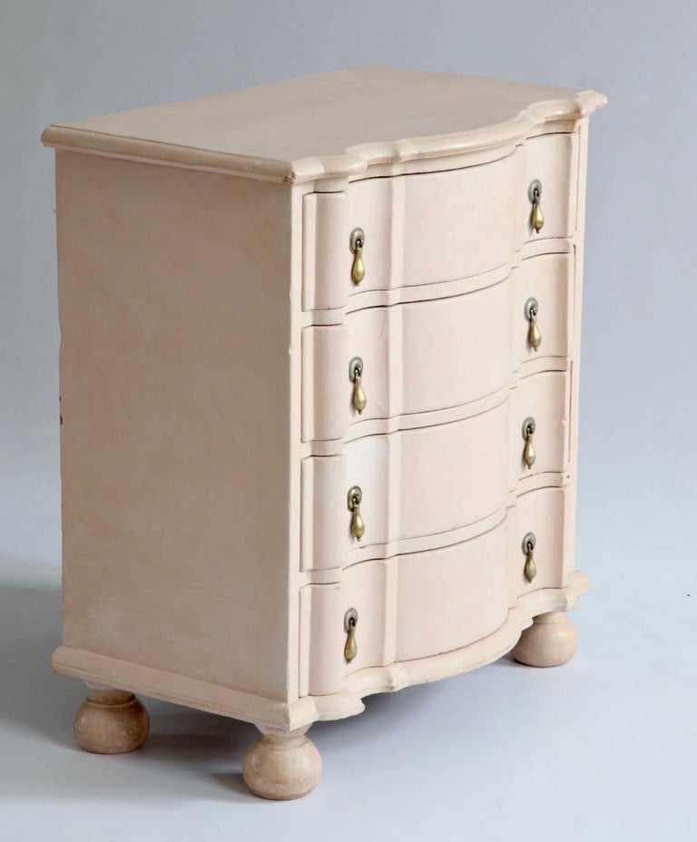 Late 19th Century Dutch Small Chest of Drawers in Shell Pink at 1stDibs