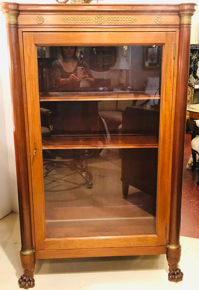Late 19th Century Empire Style Bookcase Cabinets with Bronze Mounts a ...