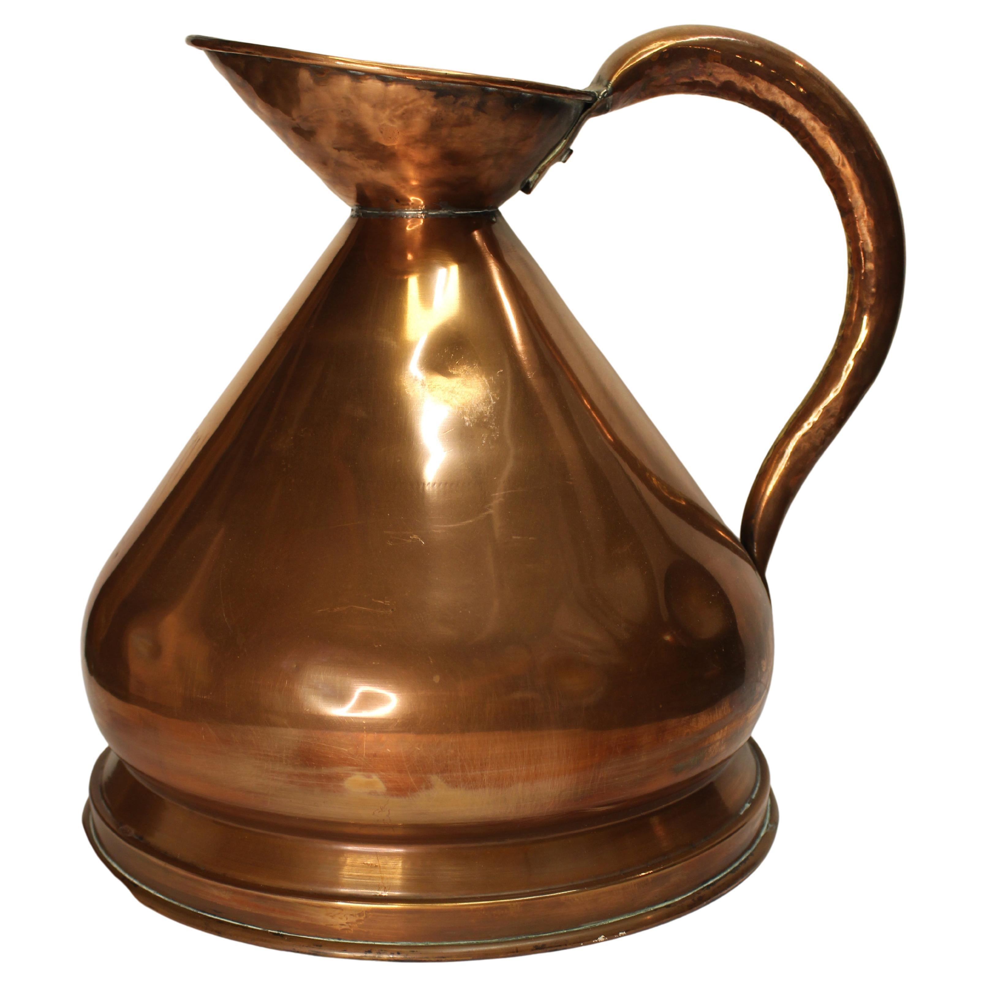 Set of Eight Antique Graduated English Haystack Copper Jugs at 1stDibs