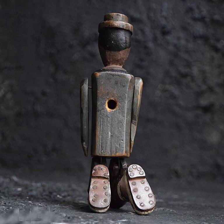 Late 19th Century English Folk Art Articulated Jig Doll For Sale at 1stDibs