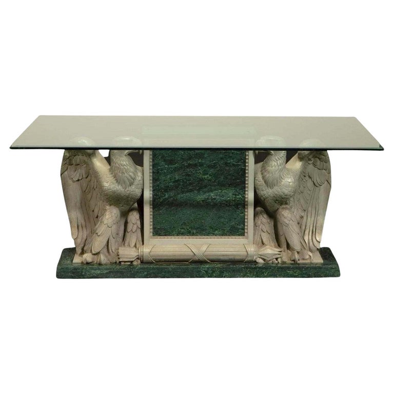 Late 19th Century English Metal and Marble Double-Eagle Table For Sale ...