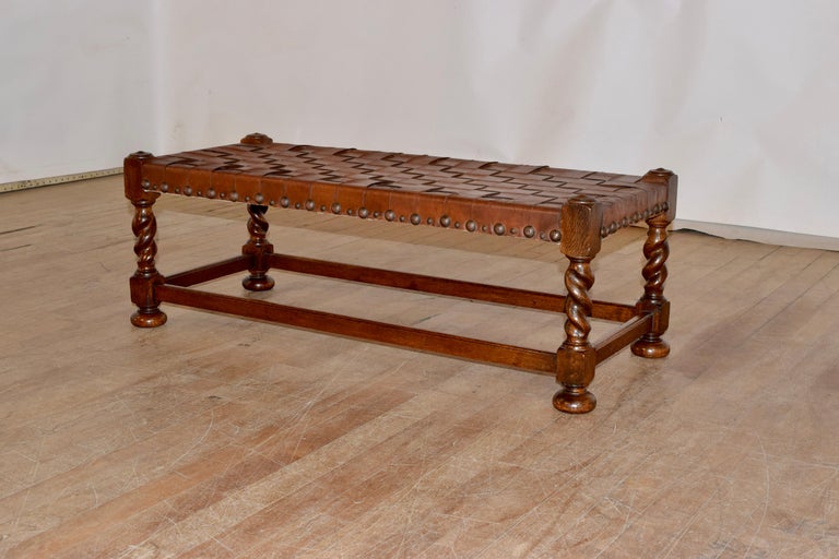 Late 19th Century English Oak Bench For Sale at 1stDibs