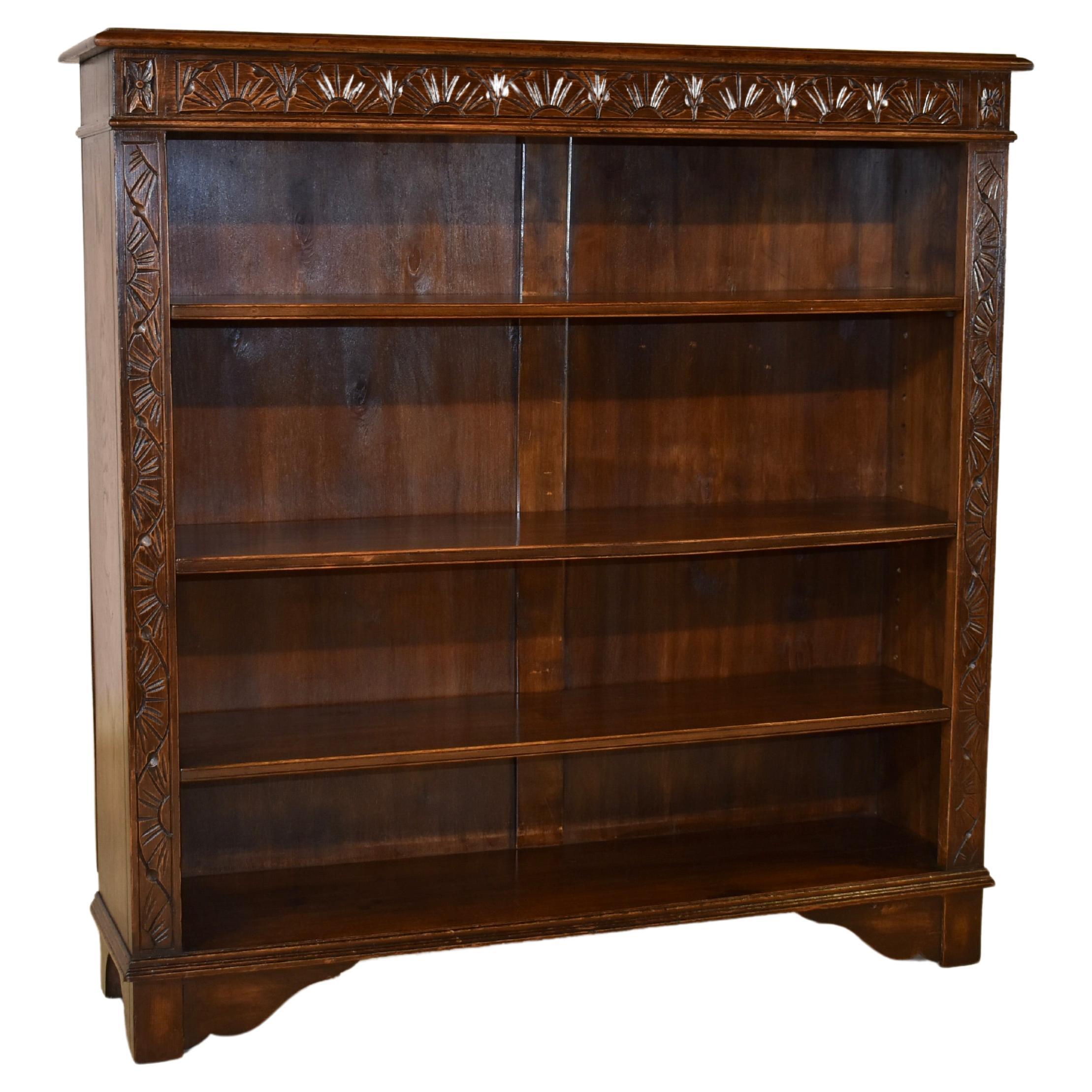 Late 19th Century English Oak Bookcase For Sale at 1stDibs