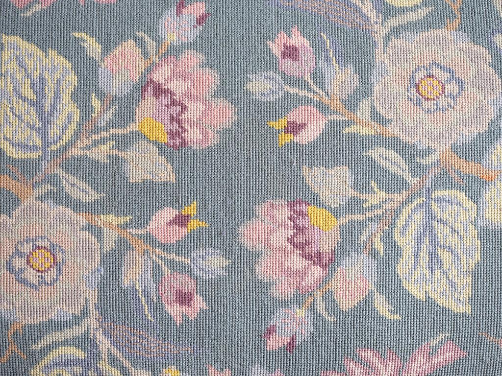 Late 19th Century English Oak Long Needle Point Bench, circa 1880 For ...