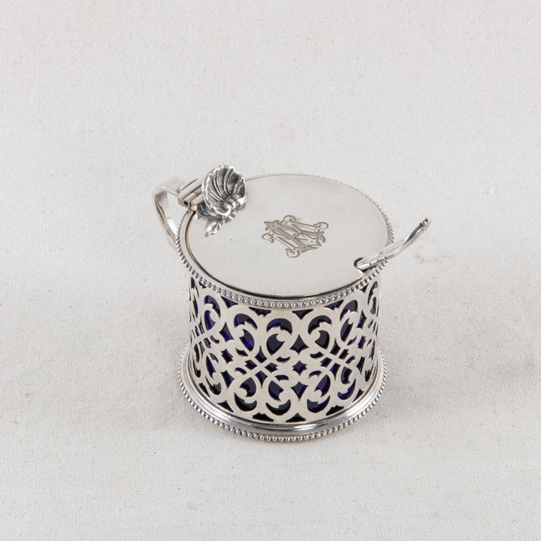 Late 19th Century English Silver Plate Mustard Pot with Lid Spoon ...