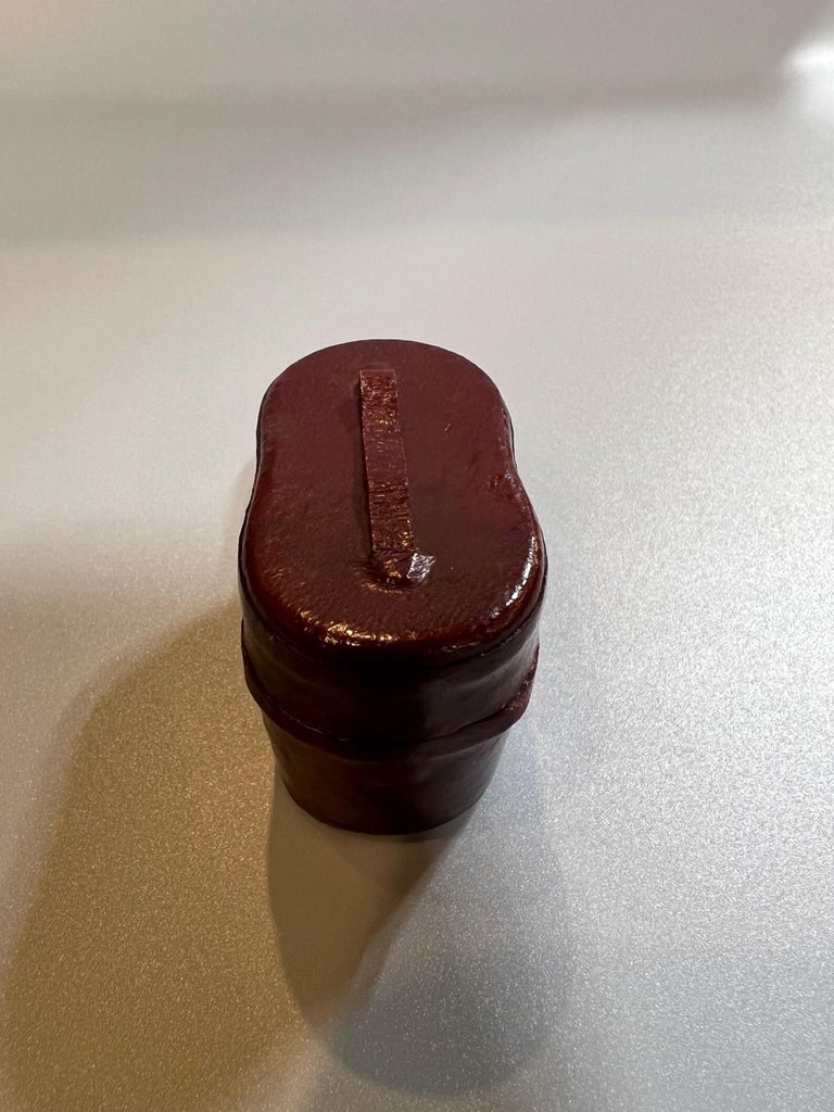 Late 19th Century English Traveling Inkwell in a Red Leather Mini ...