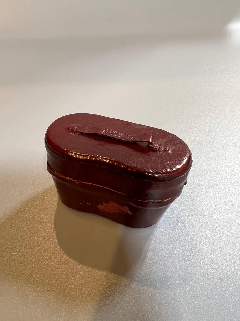 Late 19th Century English Traveling Inkwell in a Red Leather Mini ...