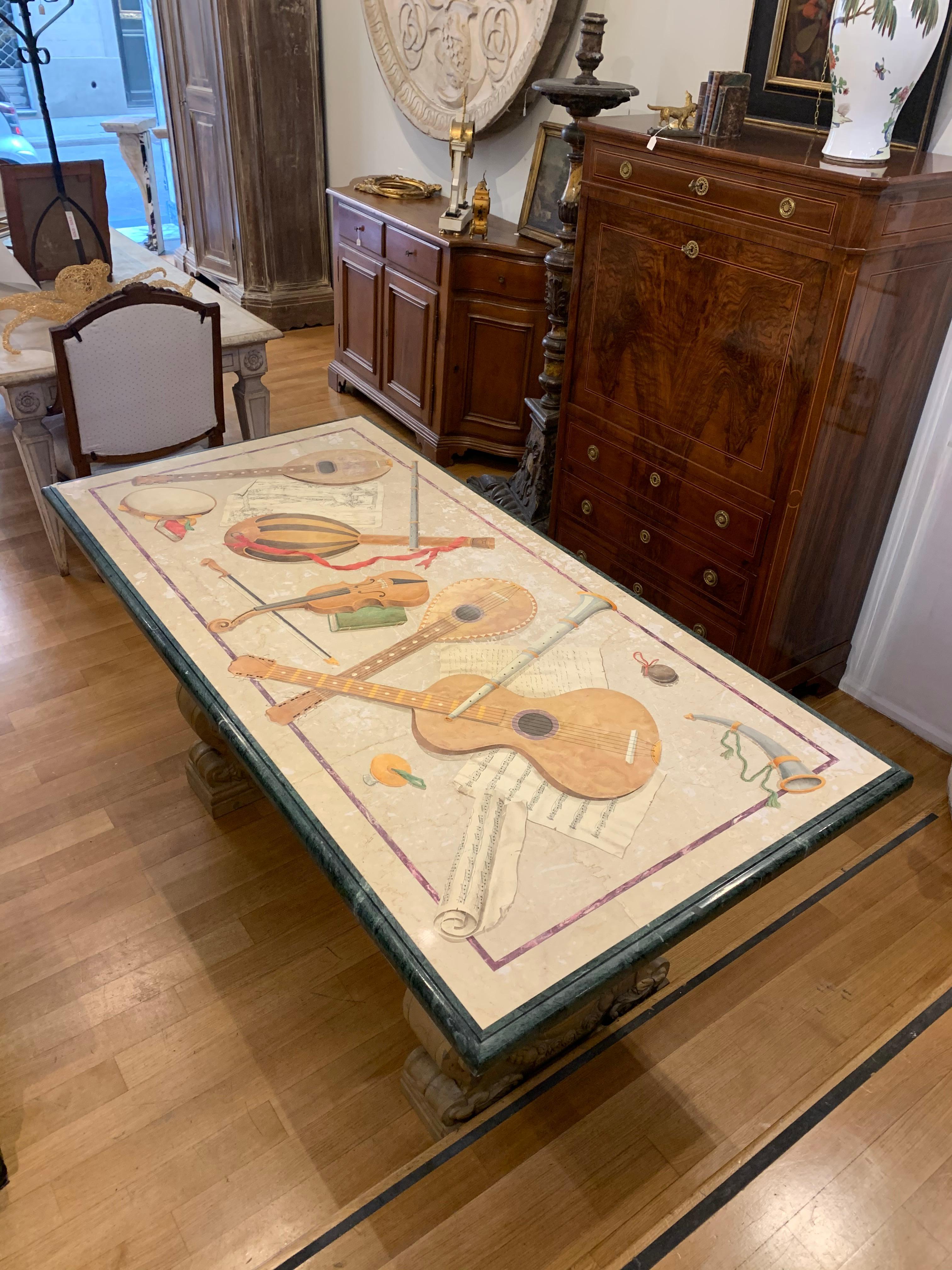 Late 19th Century Florentine Marble and Scagliola Table For Sale at 1stDibs