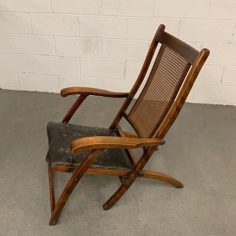 Late 19th Century Folding Maple Deck Chair at 1stDibs