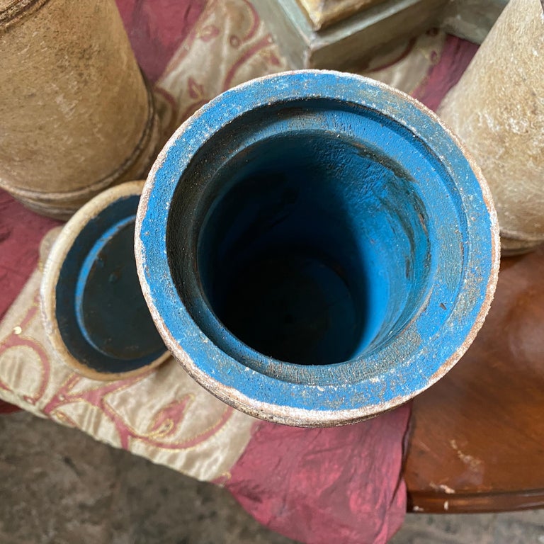 Late 19th Century Four Lacquered Wood Florentine Apothecary Jars For ...