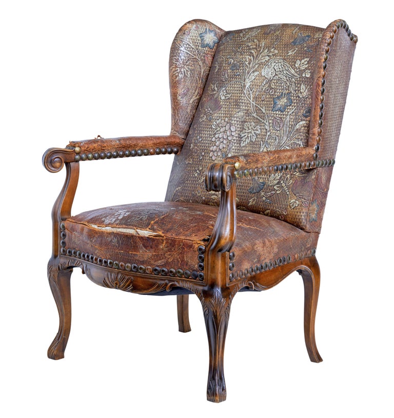 Late 19th Century French Art Nouveau Walnut Armchair at 1stDibs