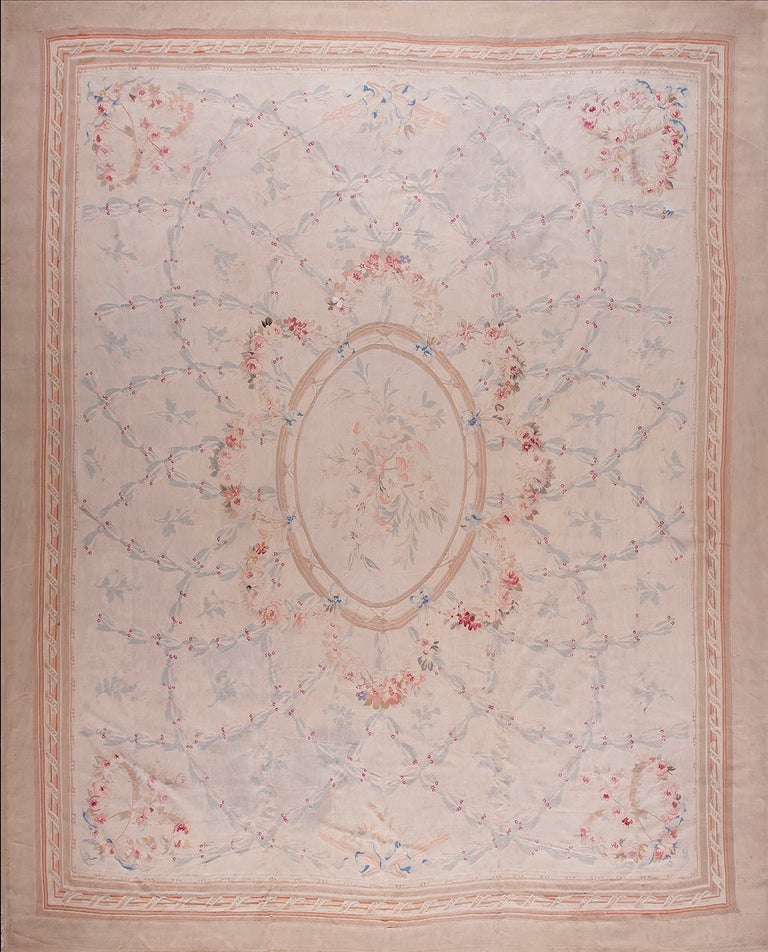 Late 19th Century French Aubusson Carpet ( 11'8" x 14'3" - 355 x 434 cm ...