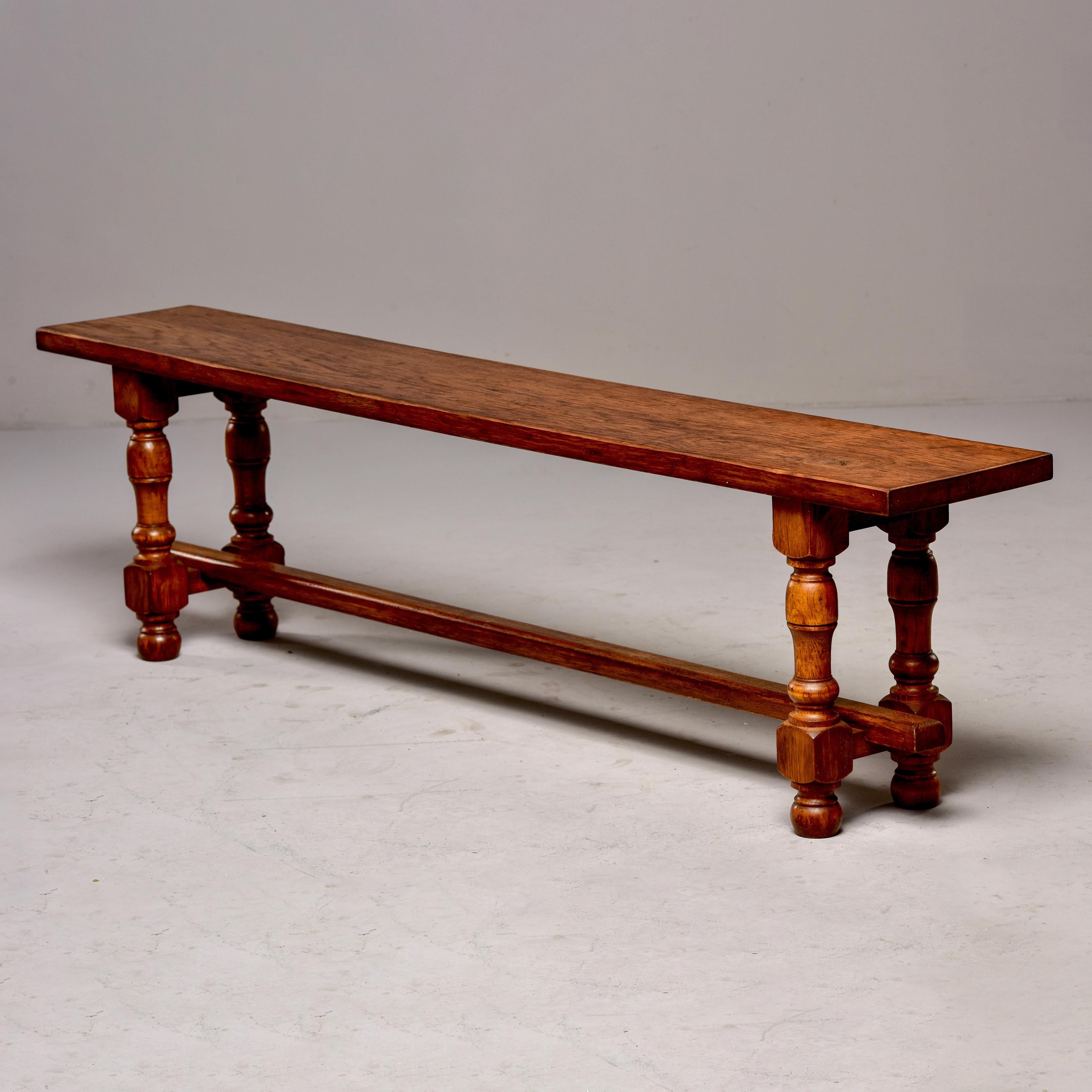 Late 19th Century French Bench with Turned Legs at 1stDibs