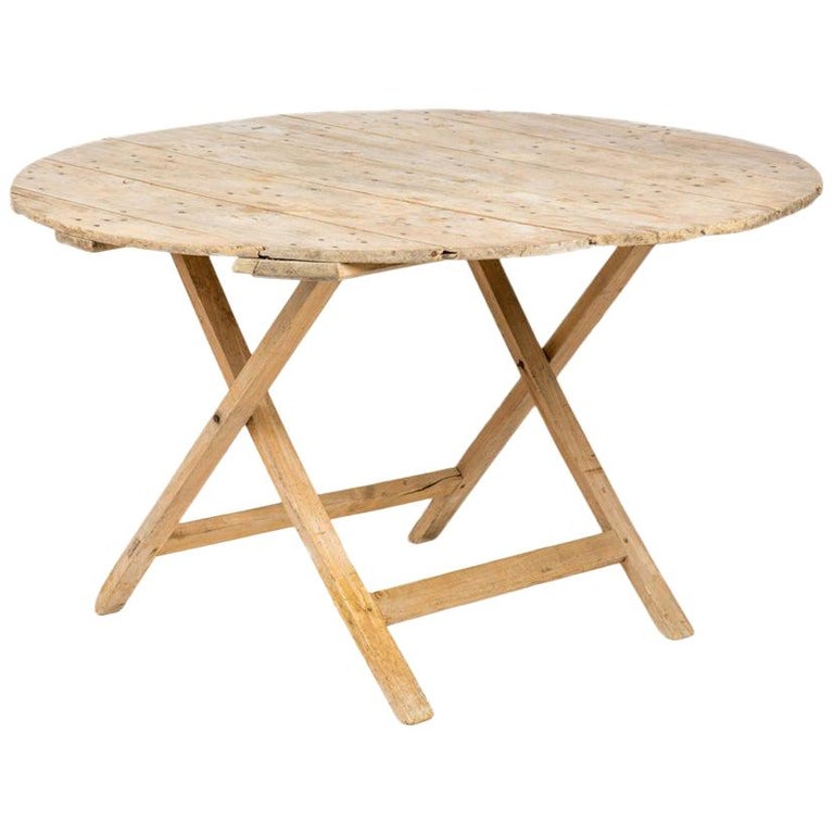 Late 19th Century French Country Folding Champagne Table in Oak For ...