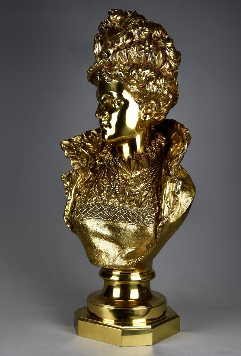 Late 19th Century French Gilt Bronze Bust Figure of a Renaissance Lady ...