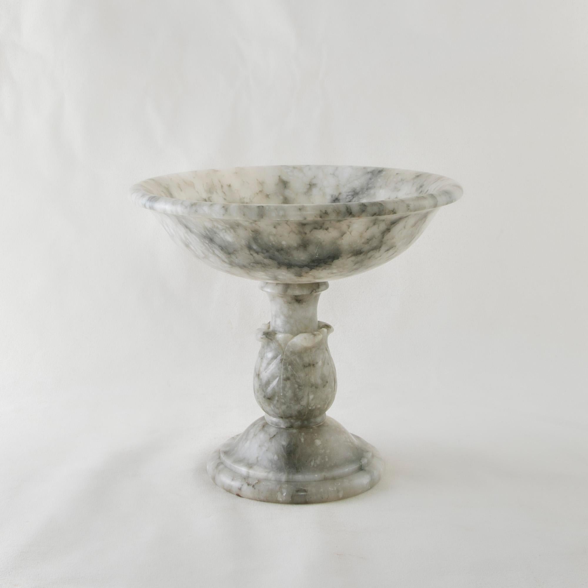 Late 19th Century French Hand Carved Grey Marble Compote Bowl, Acanthus ...