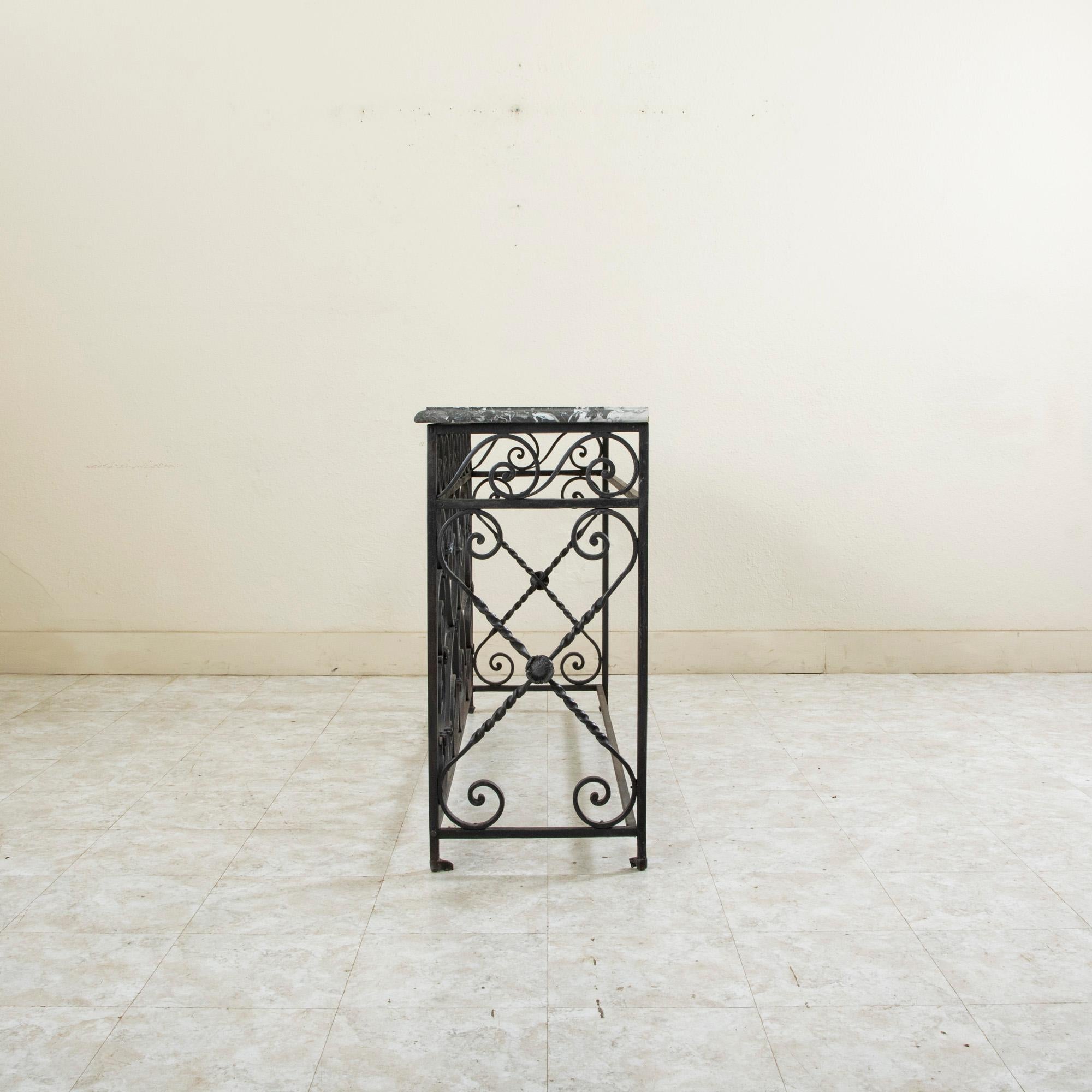 Late 19th Century French Hand Forged Iron Balcony Console Table with ...