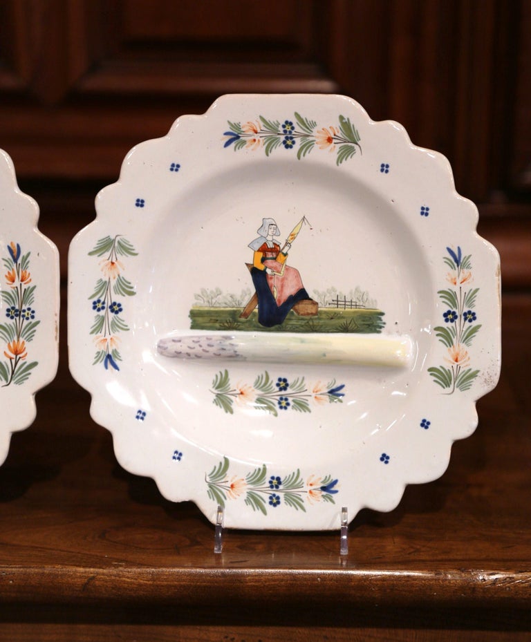 Late 19th Century French Hand Painted Faience Decorative Dishes Signed ...