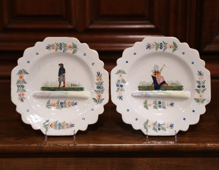 Late 19th Century French Hand Painted Faience Decorative Dishes Signed ...