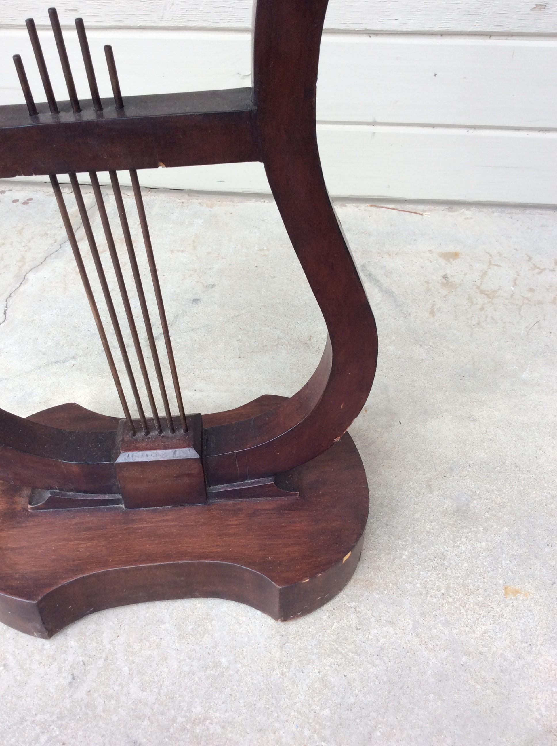 Late 19th Century French Harp or Lyre Style One Drawer Side Table For ...