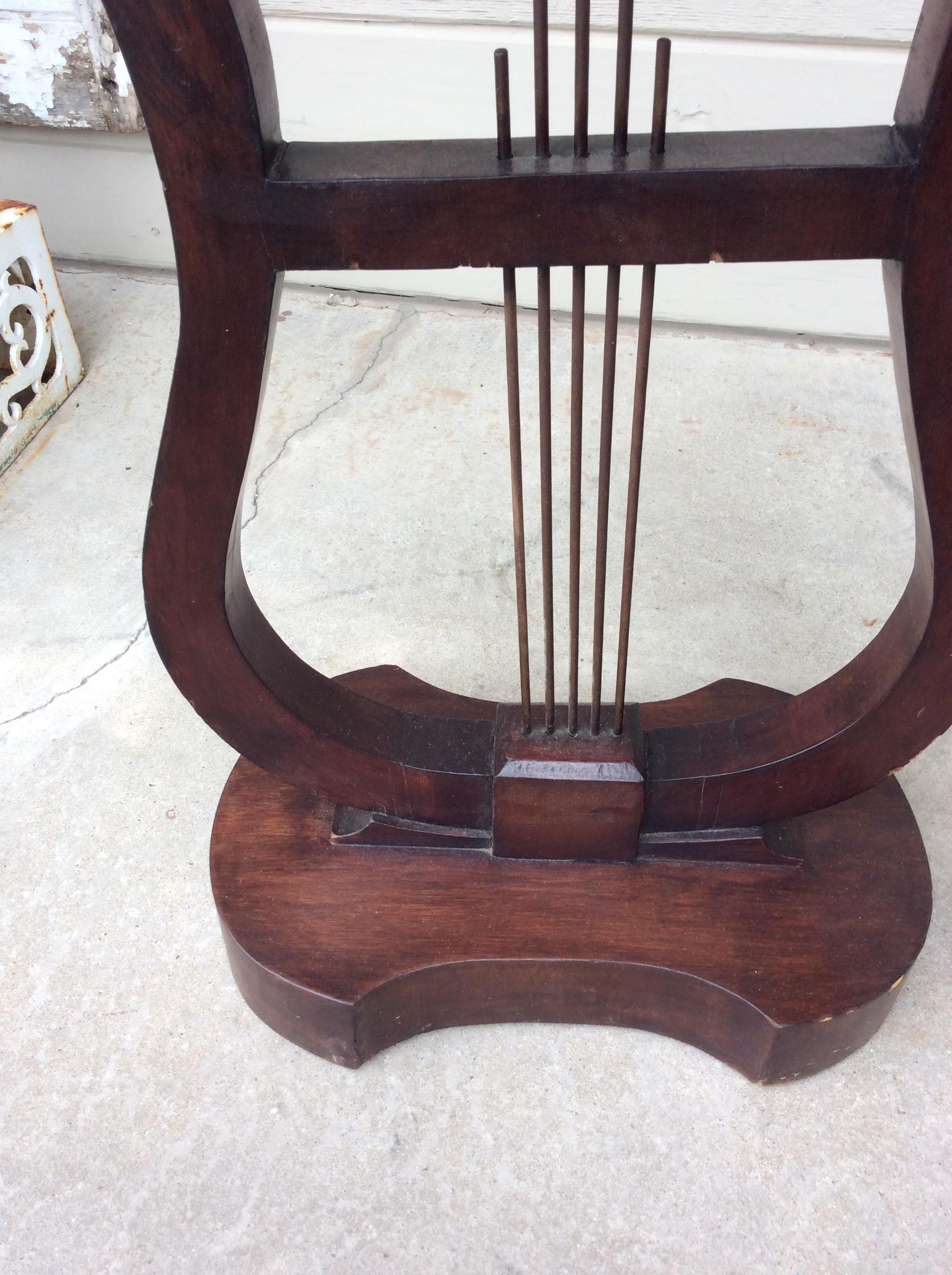 Late 19th Century French Harp or Lyre Style One Drawer Side Table For ...