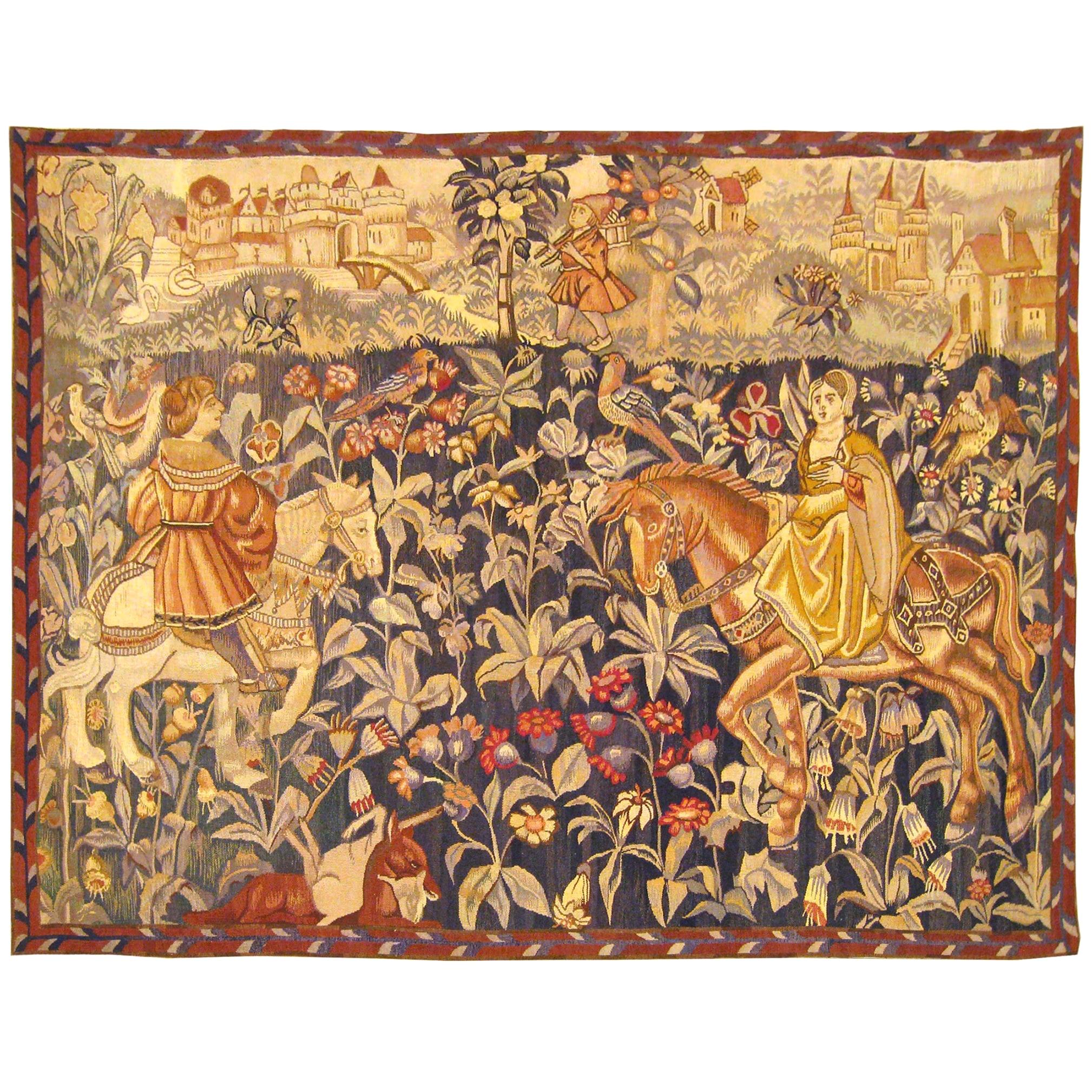 Antique Hunting Tapestry For Sale at 1stdibs