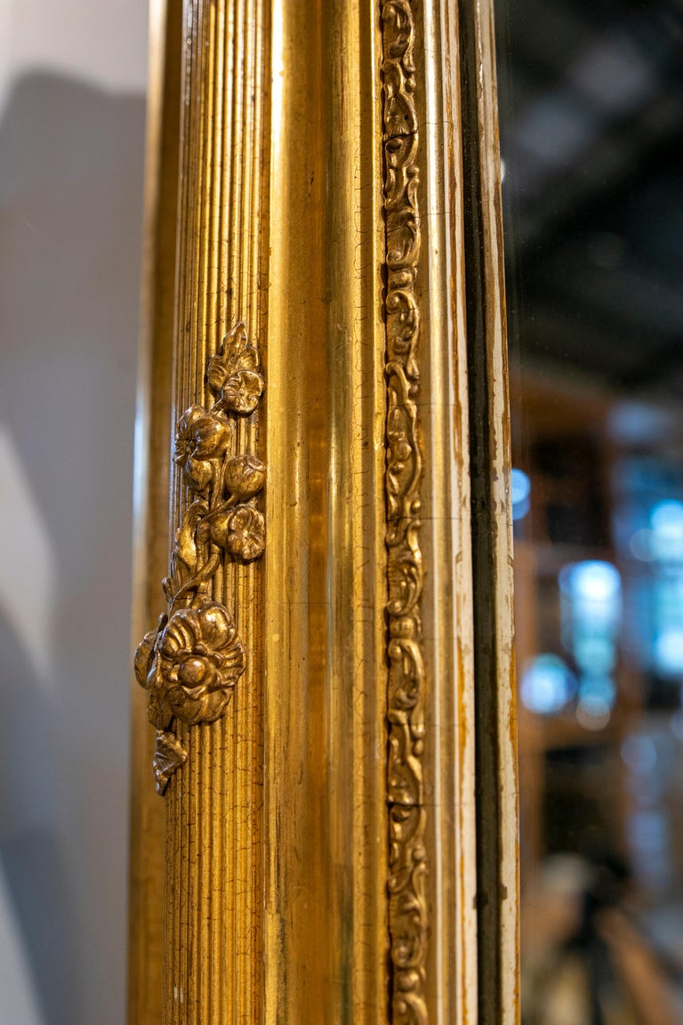 Late 19th Century French Large Baroque Giltwood Rectangular Wall Mirror ...