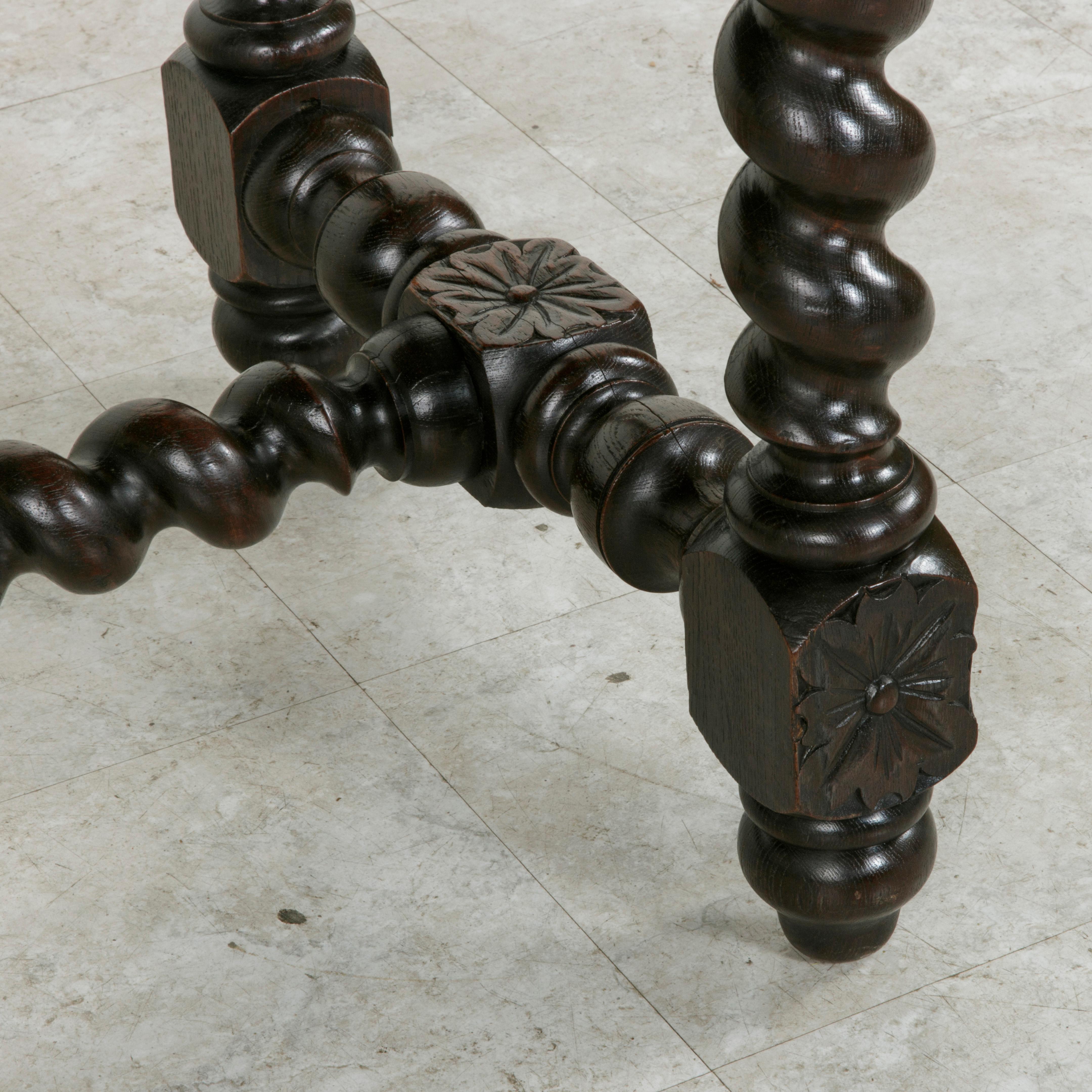 Late 19th Century French Louis XIII Style Hand-Carved Oak Desk with ...