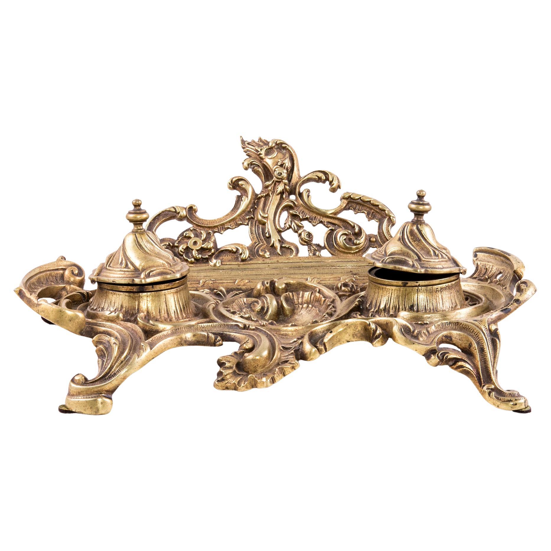 Victorian Cast Iron Figural Inkwell at 1stDibs