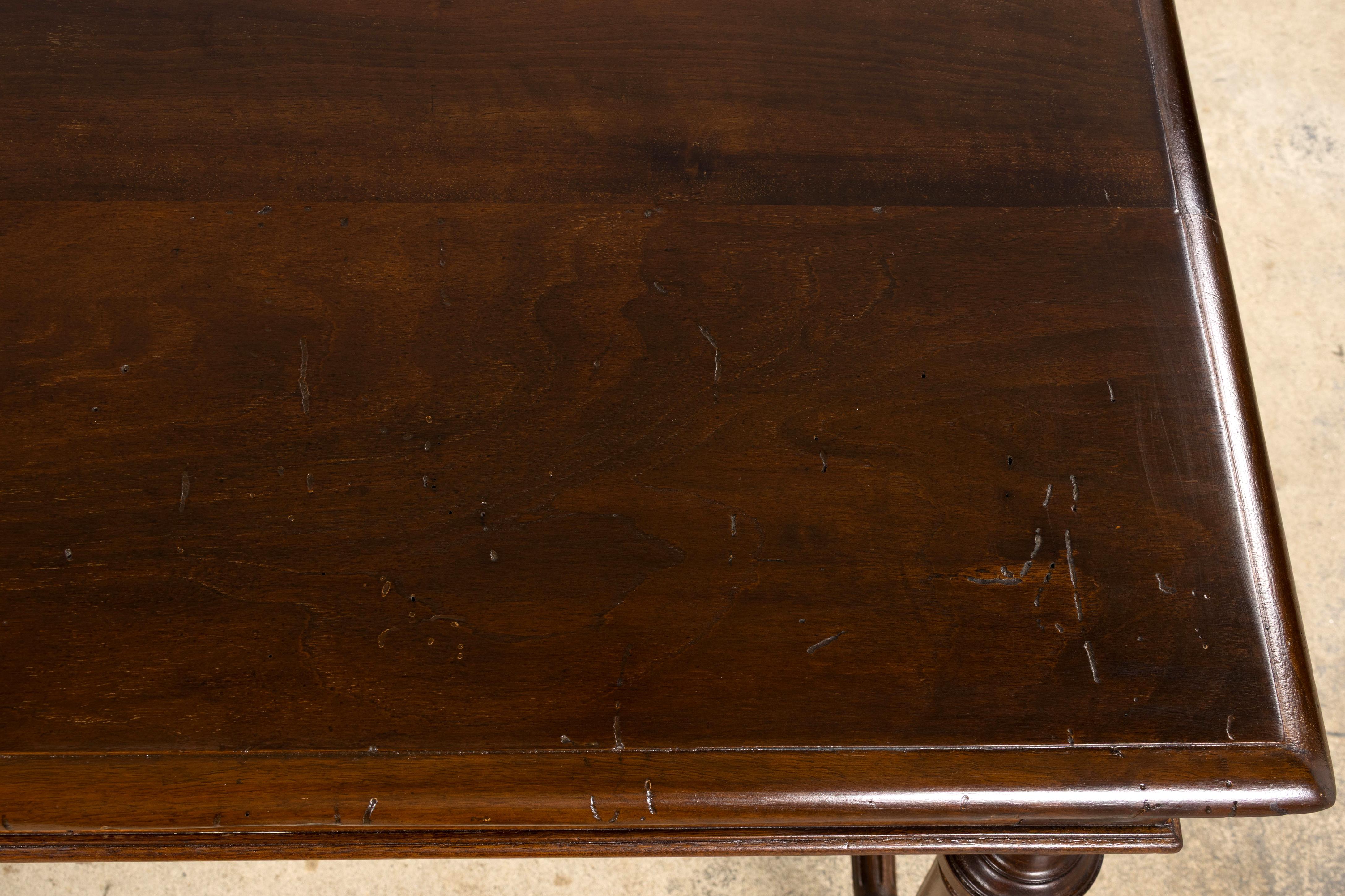 Late 19th Century French Louis XVI Style Walnut Writing Table with Side ...