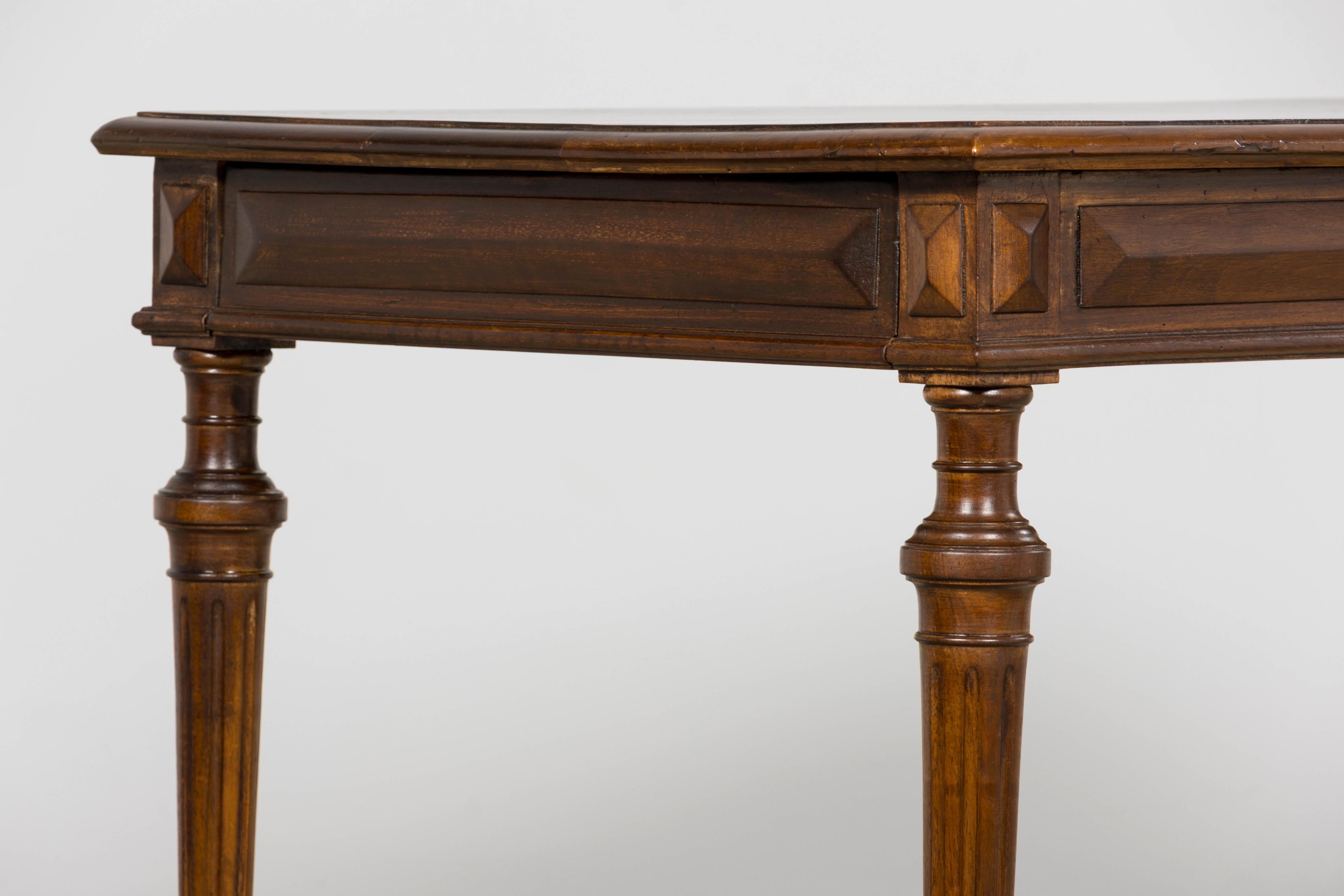Late 19th Century French Louis XVI Style Walnut Writing Table with Side ...