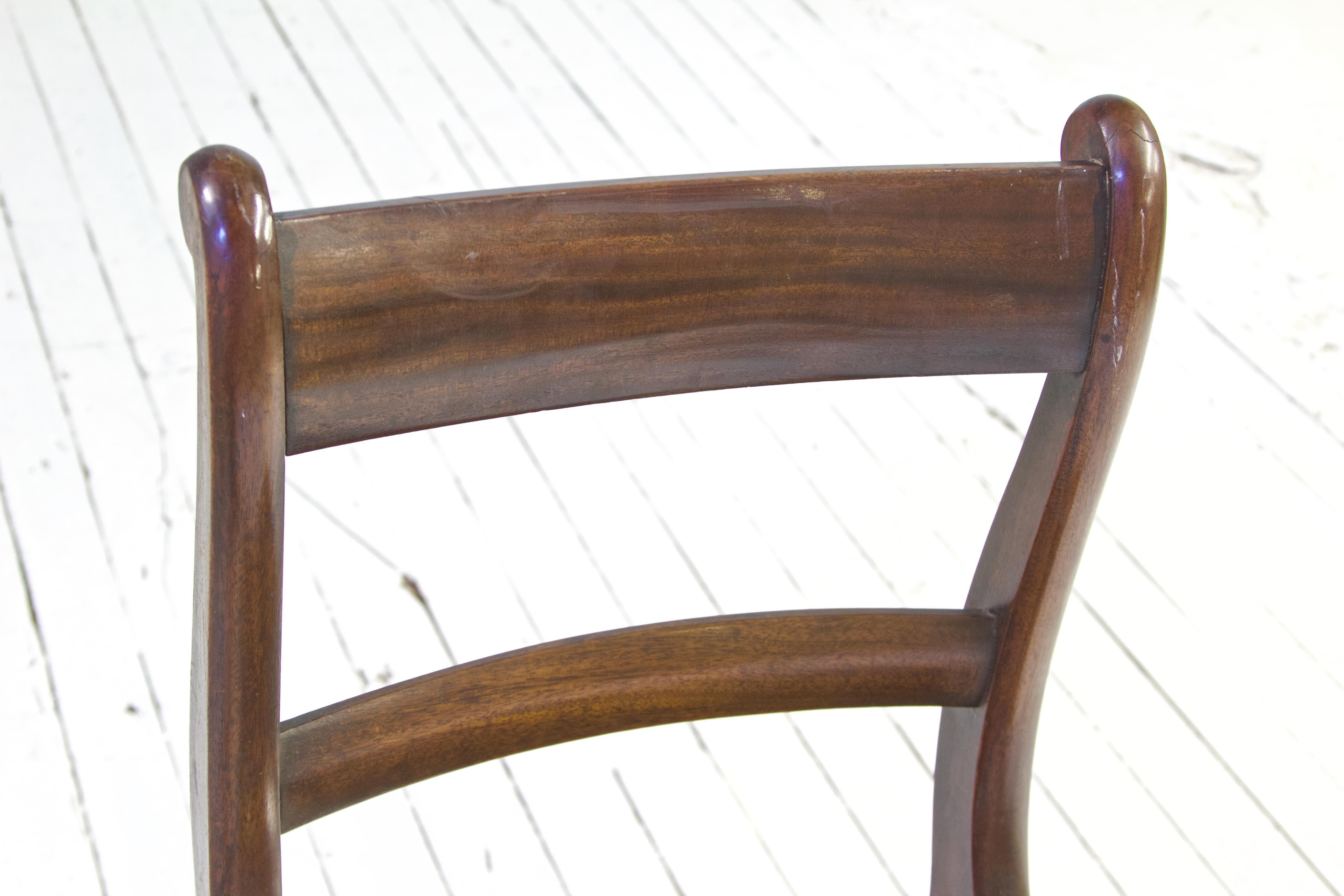 Late 19th Century French Neoclassical Desk Chair in Cuban Mahogany at ...