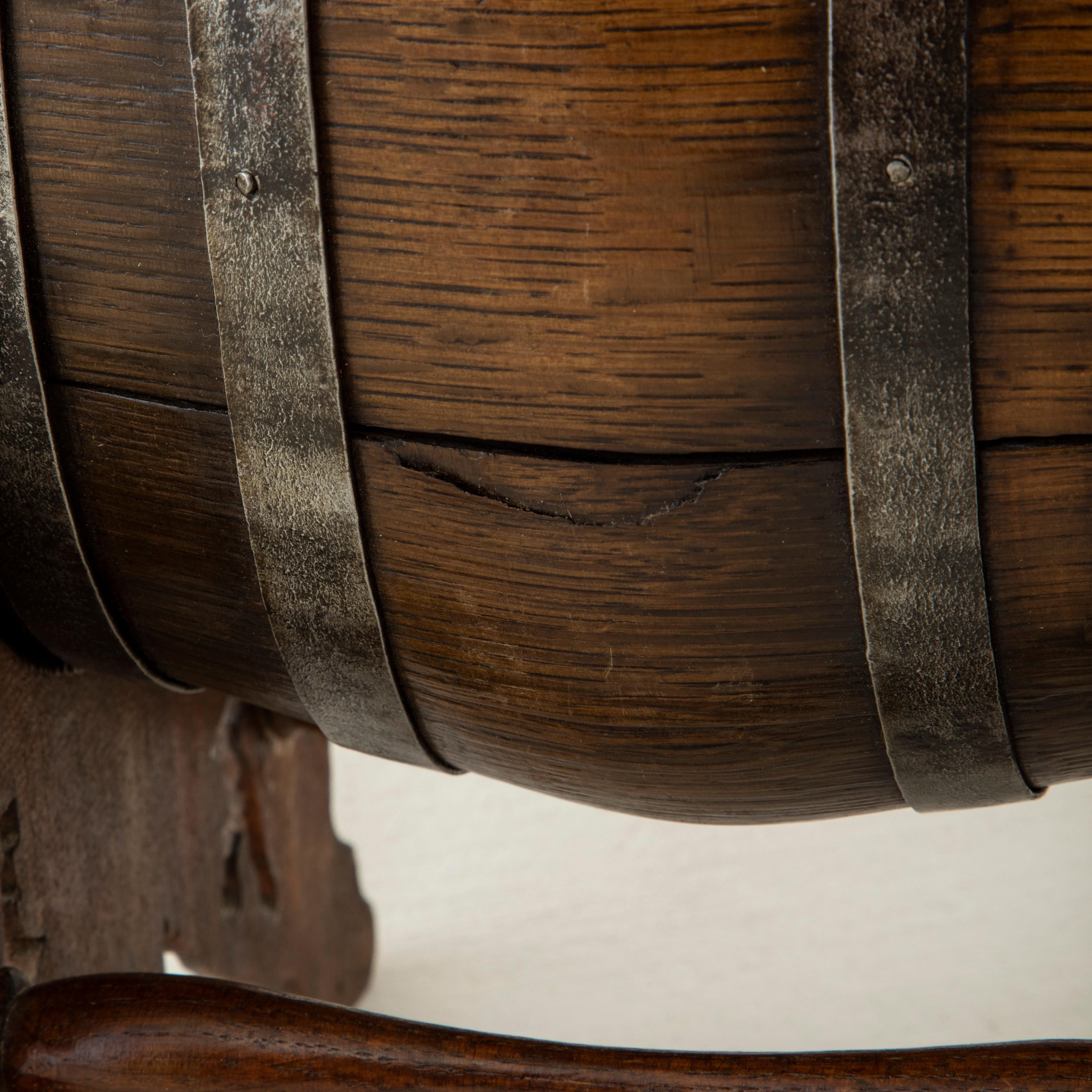 Late 19th Century French Oak and Iron Cognac Barrel Labeled Fine ...