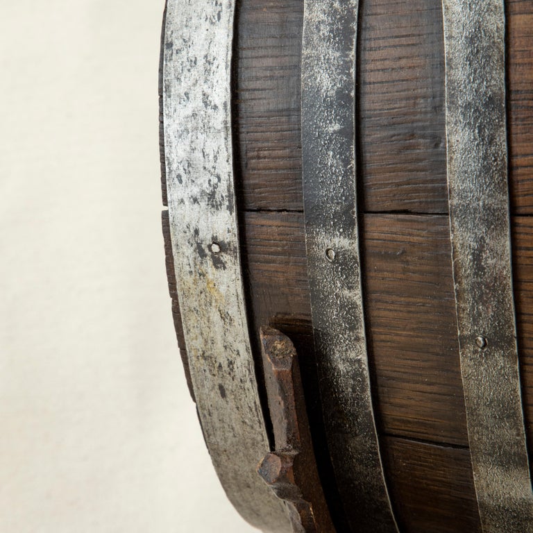 Late 19th Century French Oak and Iron Cognac Barrel Labeled Fine ...