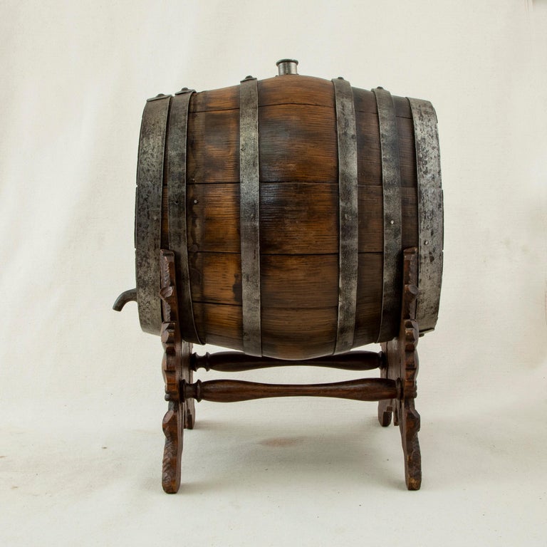 Late 19th Century French Oak and Iron Cognac Barrel Labeled Fine ...