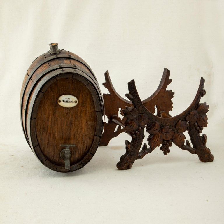 Late 19th Century French Oak and Iron Cognac Barrel Labeled Fine ...