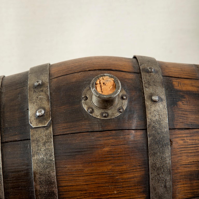 Late 19th Century French Oak and Iron Cognac Barrel Labeled Fine ...