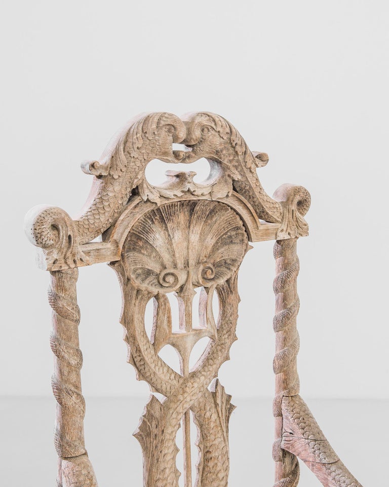 Late 19th Century French Rocaille Oak Armchair For Sale at 1stDibs