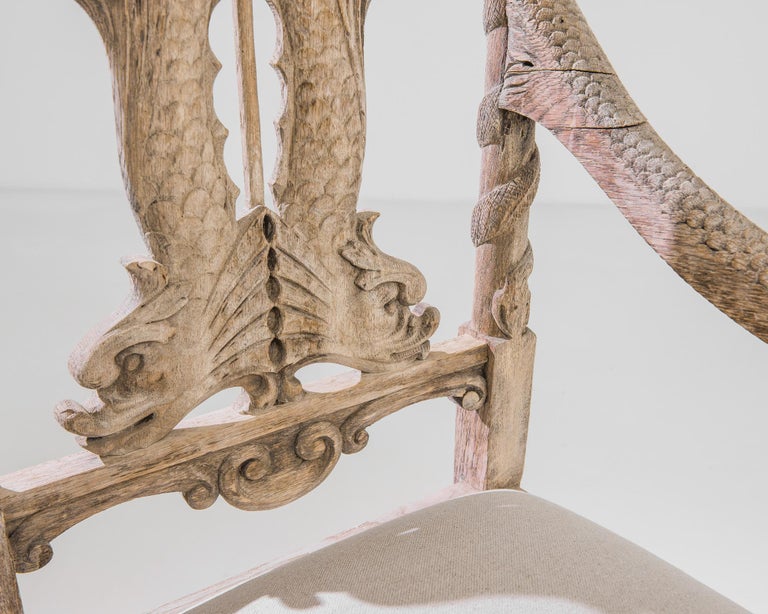 Late 19th Century French Rocaille Oak Armchair For Sale at 1stDibs