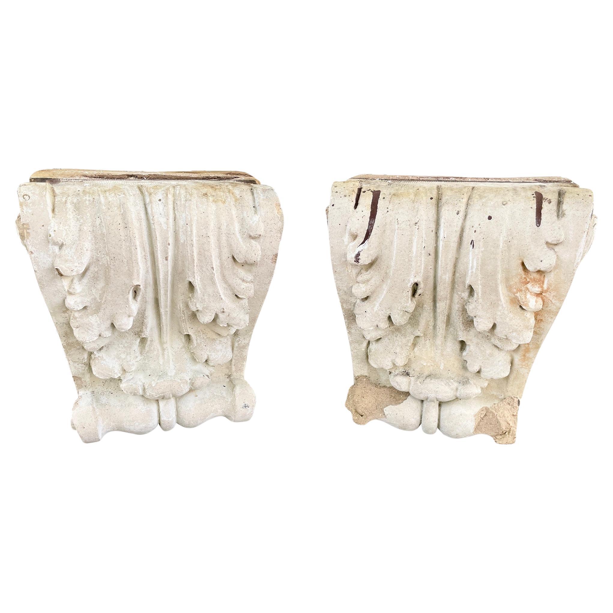 Late 19th Century French Terra Cotta Brackets, a Pair For Sale at 1stDibs