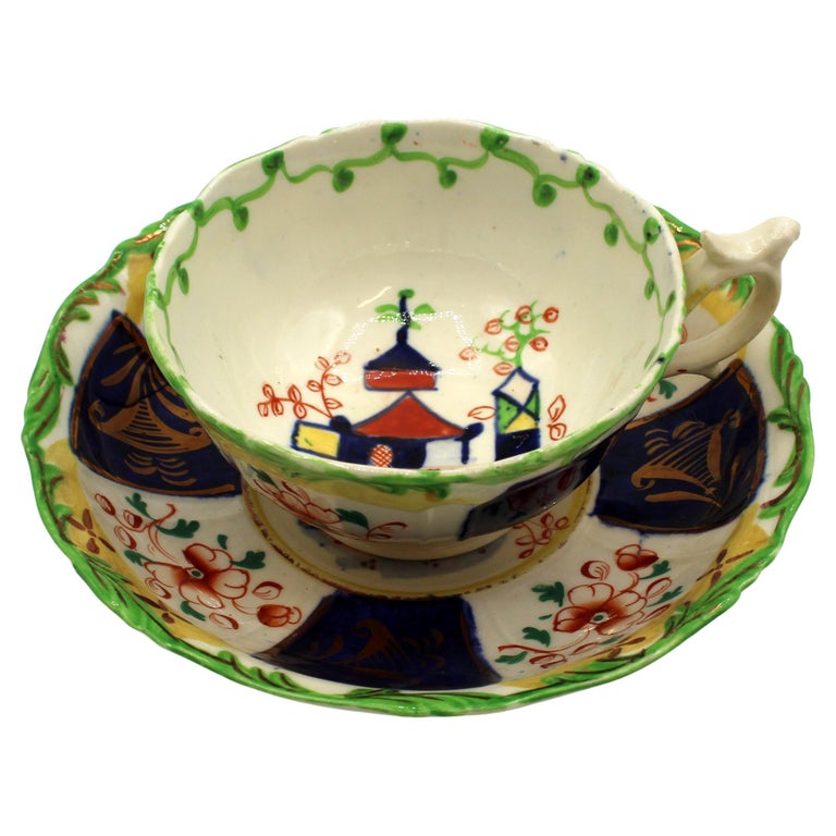 Late 19th Century Gaudy Welsh "Burma" Pattern Cup and Saucer For Sale ...