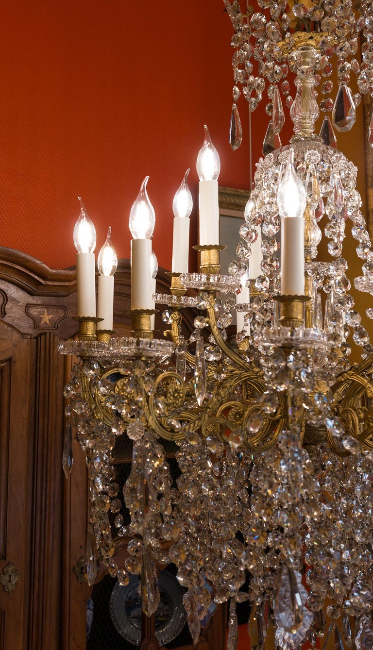 Late-19th Century Gilt-Bronze and Cut-Crystal Large Chandelier Sign by ...