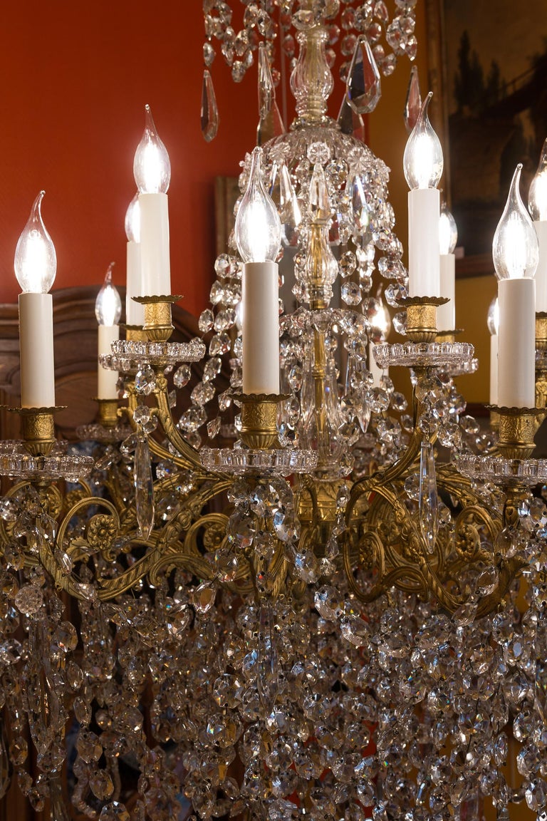 Late-19th Century Gilt-Bronze and Cut-Crystal Large Chandelier Sign by ...