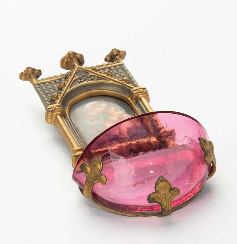 Late 19th Century Gothic Style Holy Water Font Painted Maria Jesus For ...