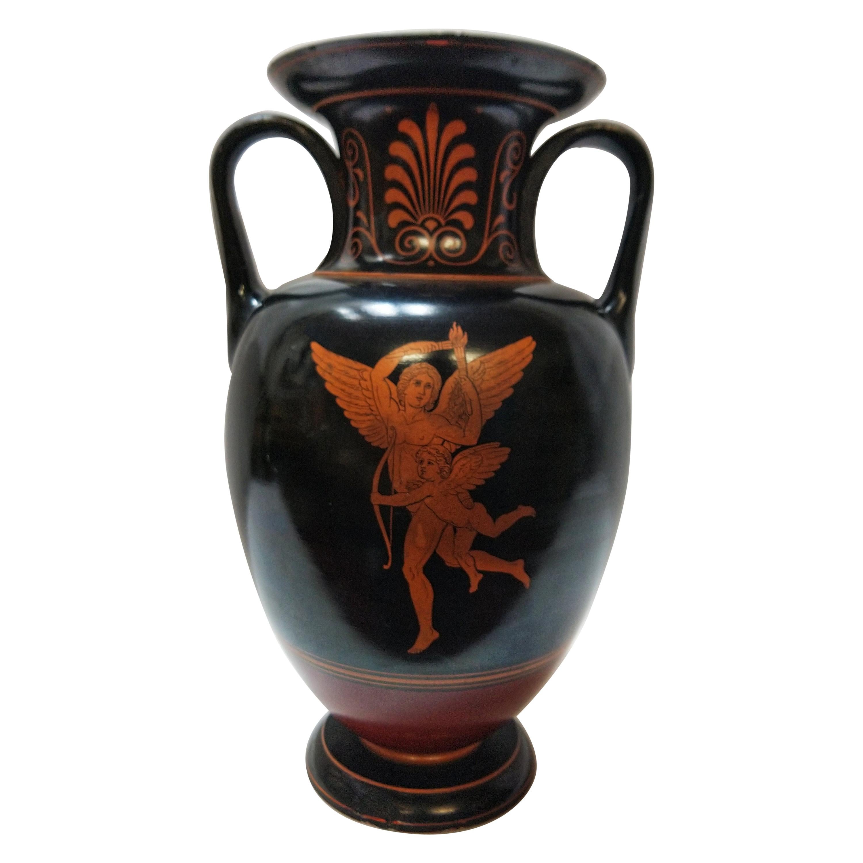 Late 19th Century Greco Roman Style Ceramic Cupid and Prometheus Vase ...