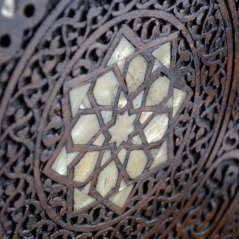 Late 19th Century Hand Carved Syrian Settee For Sale at 1stDibs