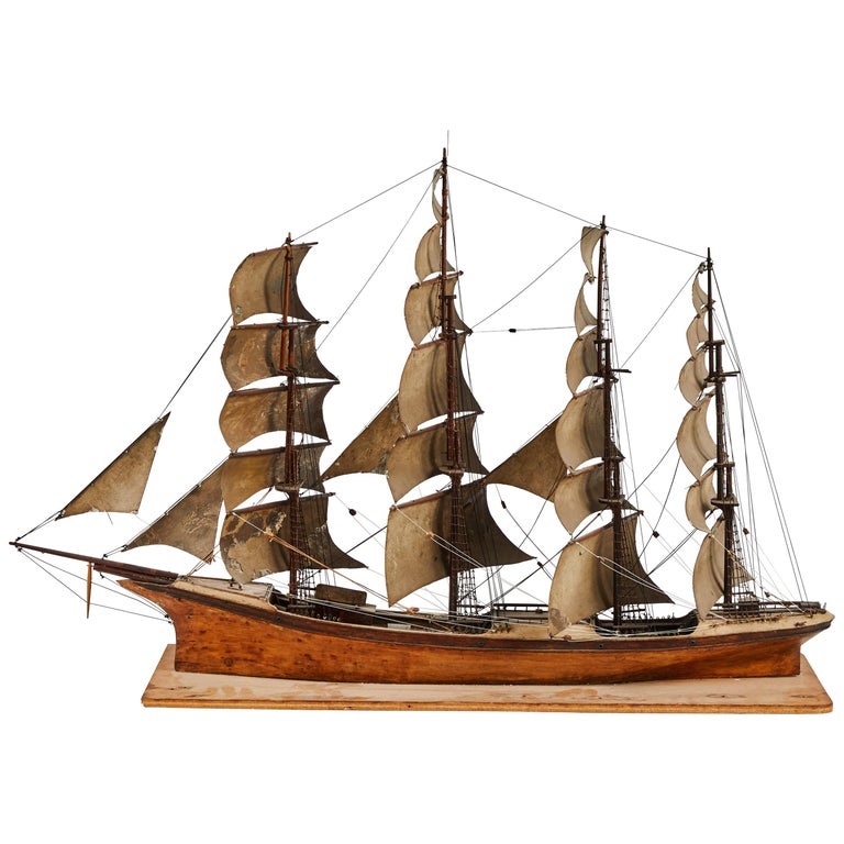 Late 19th Century Handmade Wooden Ship Model from France For Sale at ...